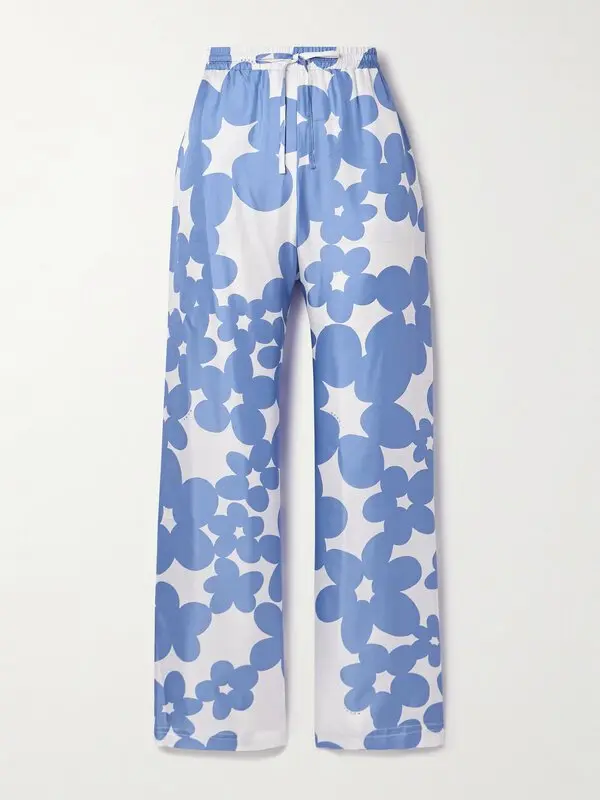 Marni Floral-print Silk-satin Twill Pants - Multi