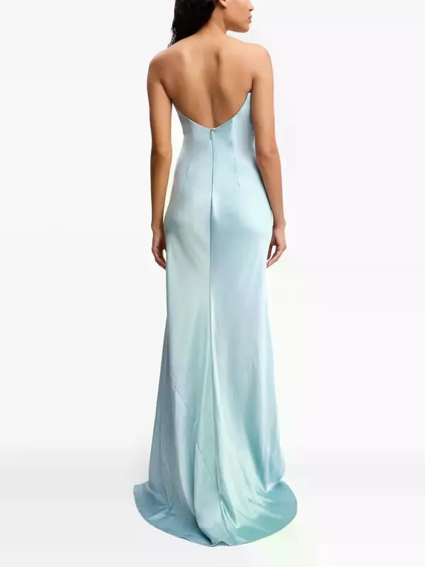 Alejandra Alonso Rojas Strapless Silk Gown - Blue