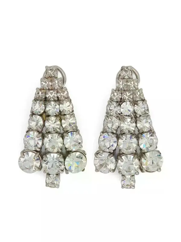 JIL SANDER Crystal-embellished Drop Earrings - Silver