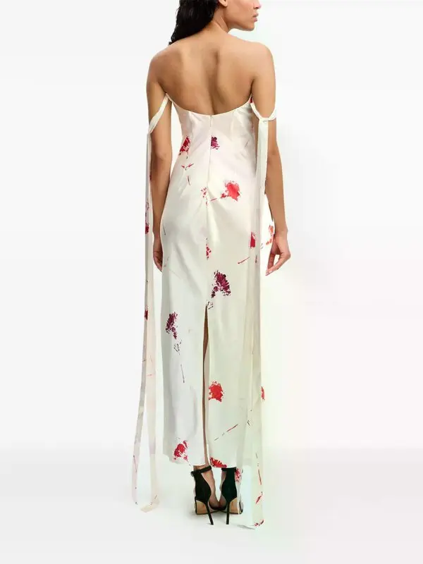 Alejandra Alonso Rojas Strapless Dress With Tie Sleeves