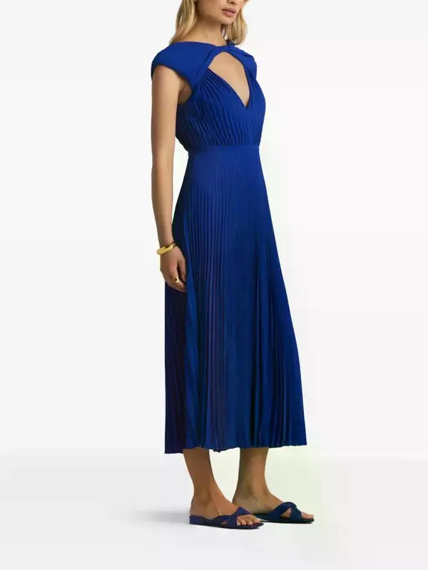 St. John Pleated Midi Dress