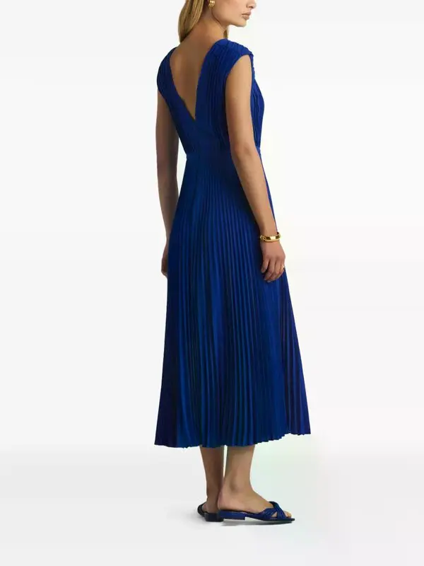 St. John Pleated Midi Dress
