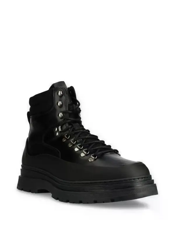 Gant Leather Lace Up Boots - Black