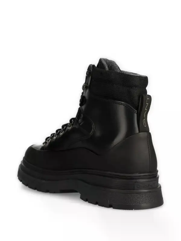 Gant Leather Lace Up Boots - Black