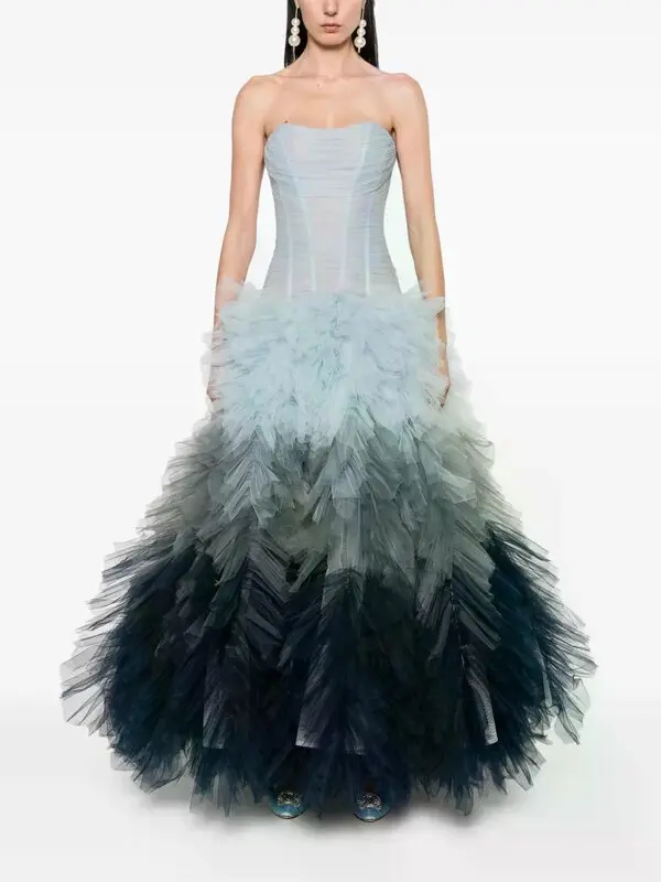 ANA RADU Gradient-effect Tulle Gown
