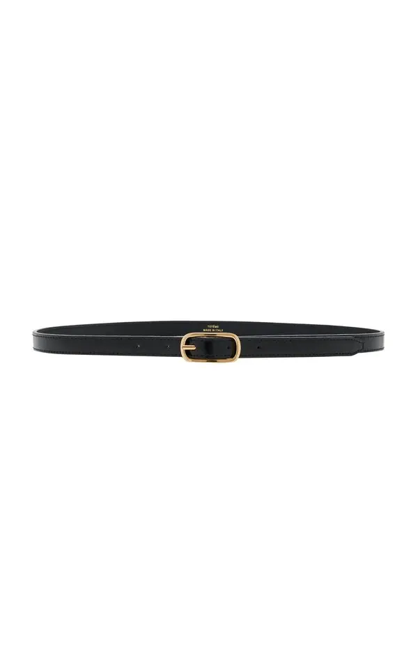 TOTEME Slim Leather Belt - Black