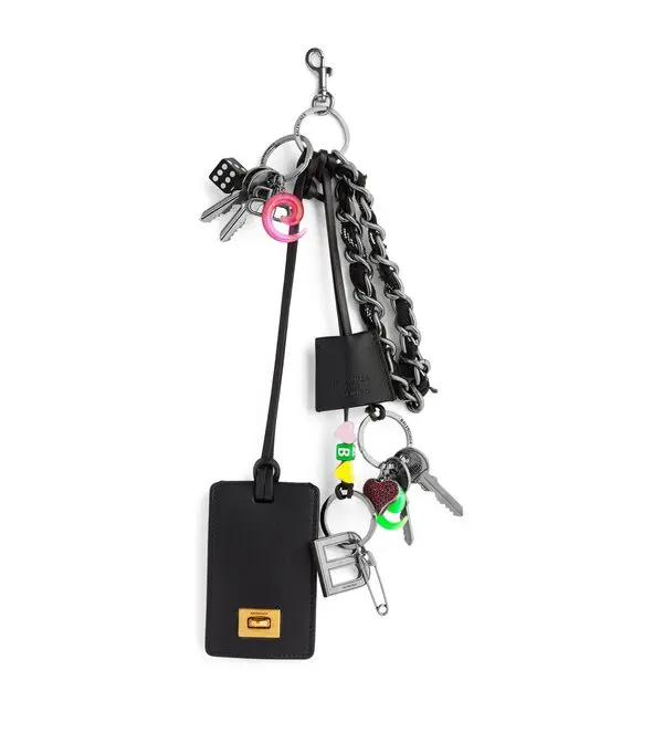 Balenciaga Rodeo Tag Bag Charm - Black