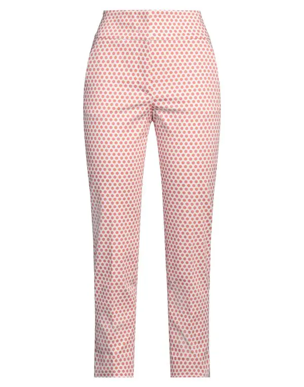 Peserico Cotton Elastane Polka Dot Pants - Coral