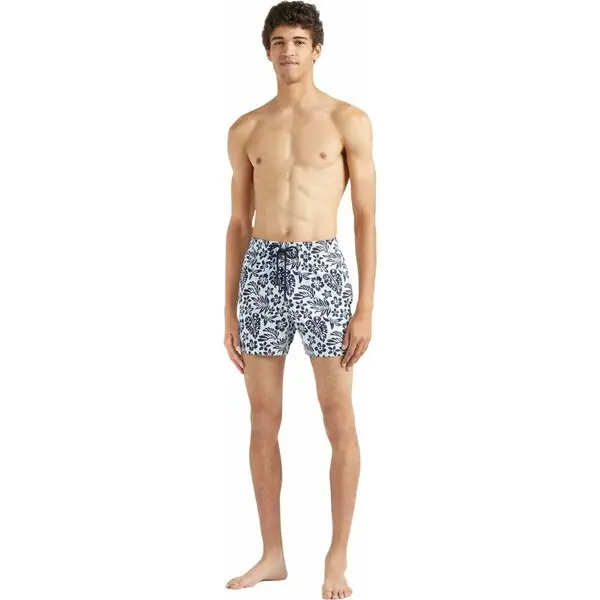 Vilebrequin Jungle Leaves Stretch Short Swim Shorts - Pacific