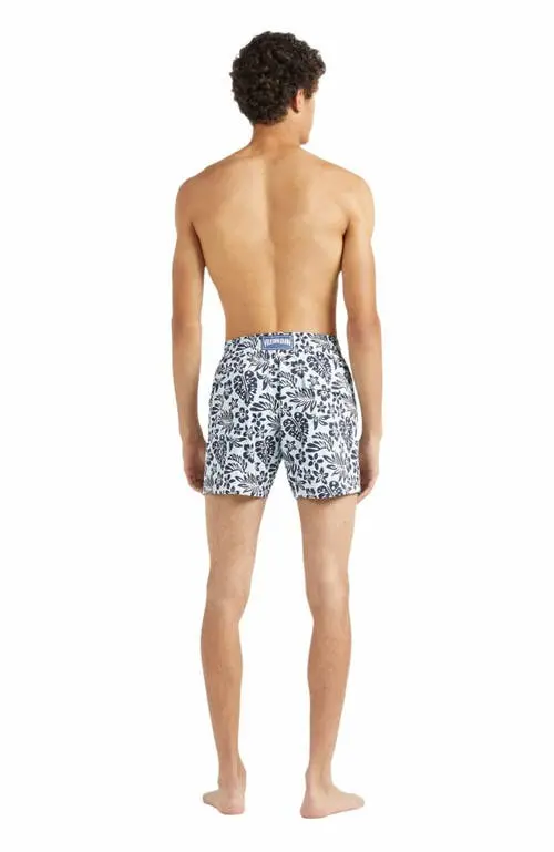 Vilebrequin Jungle Leaves Stretch Short Swim Shorts - Pacific