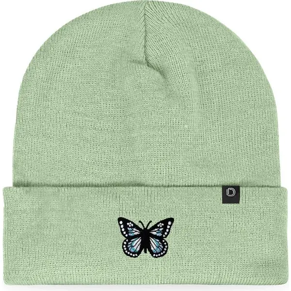 DALIX Butterfly Beanie - Light Green