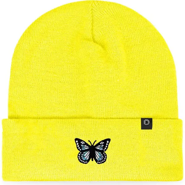 DALIX Butterfly Beanie - Neon Yellow