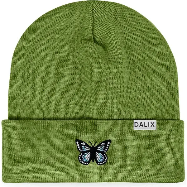 DALIX Butterfly Beanie - Olive