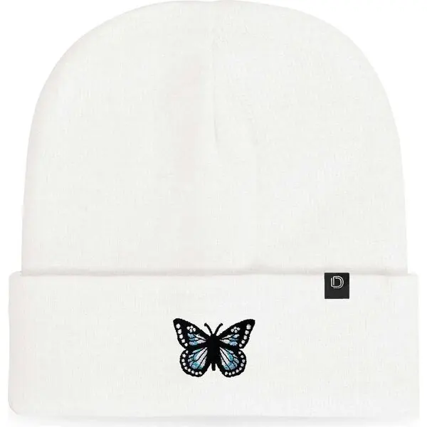 DALIX Butterfly Beanie - White