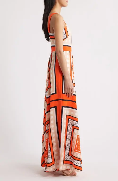 Eliza J Scarf Printed Maxi Dress