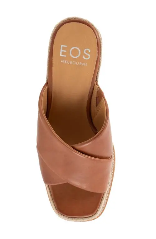 Eos Zelie Platform Wedge Sandals - Brandy