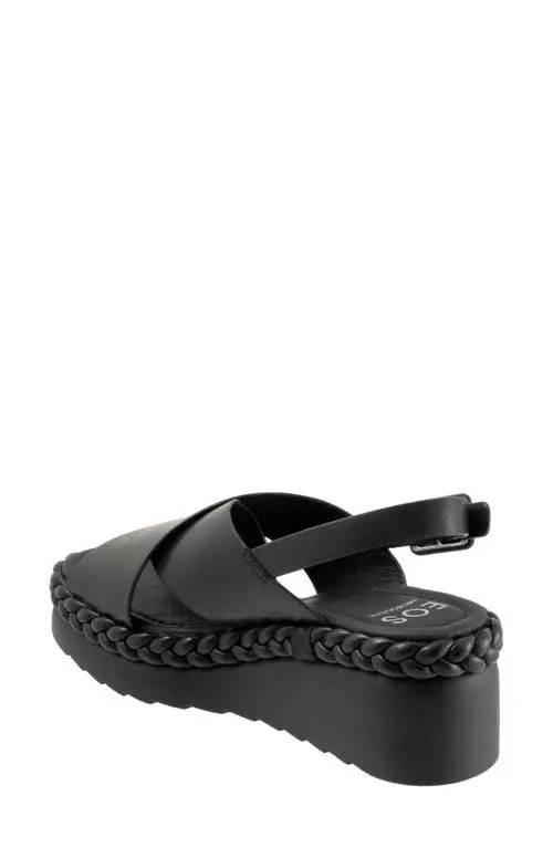 Eos Melia Platform Wedge Sandals - Black