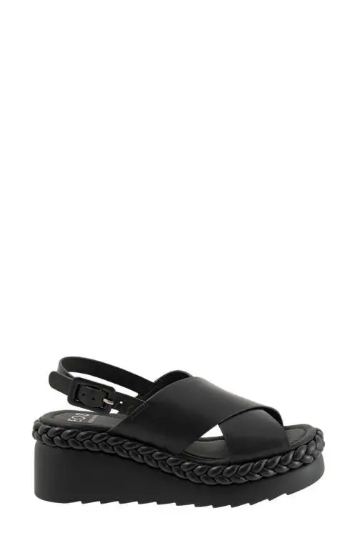 Eos Melia Platform Wedge Sandals - Black