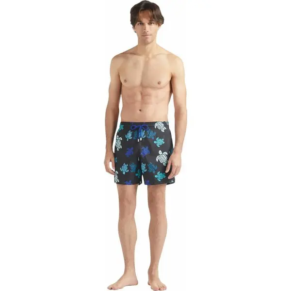 Vilebrequin Multicolor Tortues Swim Shorts - Noir