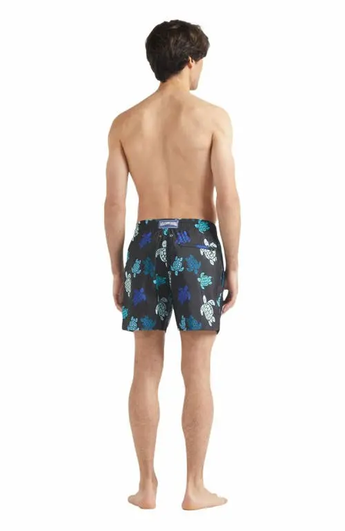 Vilebrequin Multicolor Tortues Swim Shorts - Noir