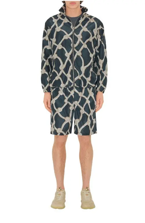 Burberry Knot Print Relaxed Fit Nylon Shorts - Magnet