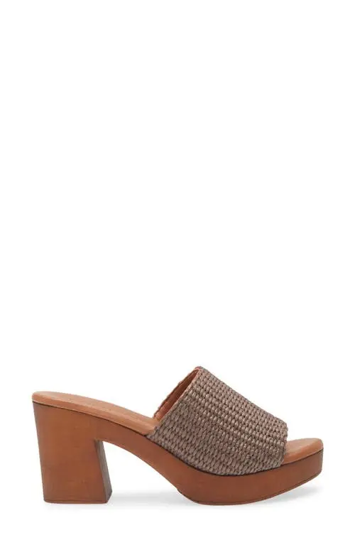 Cordani Waylin Platform Slide Sandal - Cacao Raffia
