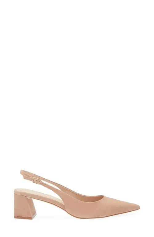 Steve Madden Robyn Pointed Toe Slingback Pumps - Tan Nubuck