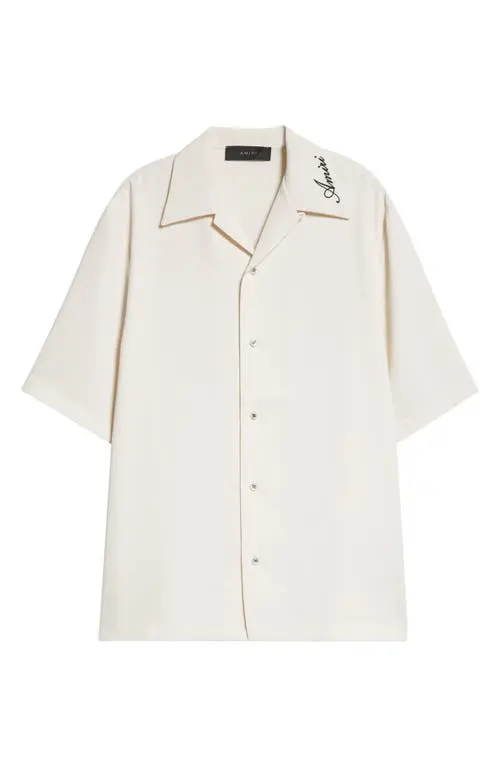 Amiri Logo Embroidered Camp Shirt - Alabaster
