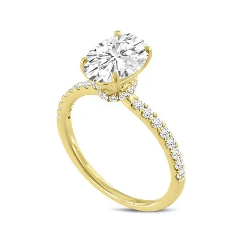 LUVMYJEWELRY Adriana 2.35 Ct Oval Lab Grown Diamond Engagement Ring - 14k Yellow Gold