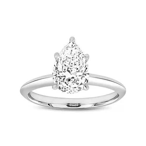 LUVMYJEWELRY Ava 14k Gold Ring With 1.5 Ct Pear Lab Grown Diamond - 14k White Gold