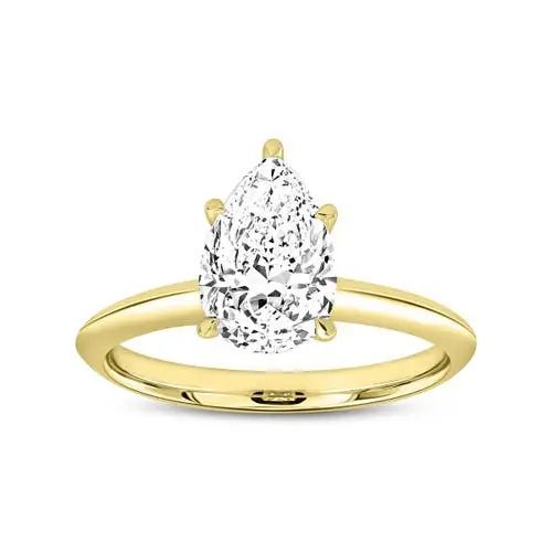 LUVMYJEWELRY Ava 14k Gold Ring With 1.5 Ct Pear Lab Grown Diamond - 14k Yellow Gold