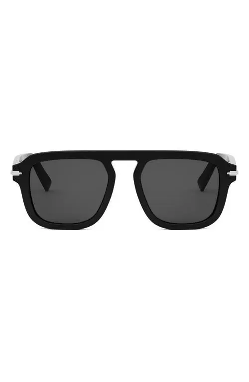 Dior Blacksuit S15i Rectangular Sunglasses - Shiny Black / Smoke