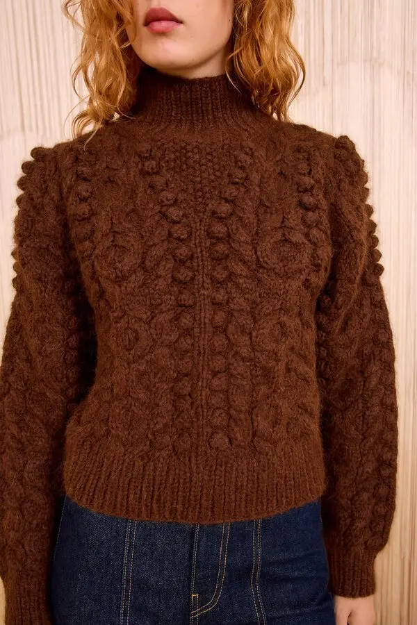 Ulla Johnson Albia Alpaca Knit Pullover - Mahogany