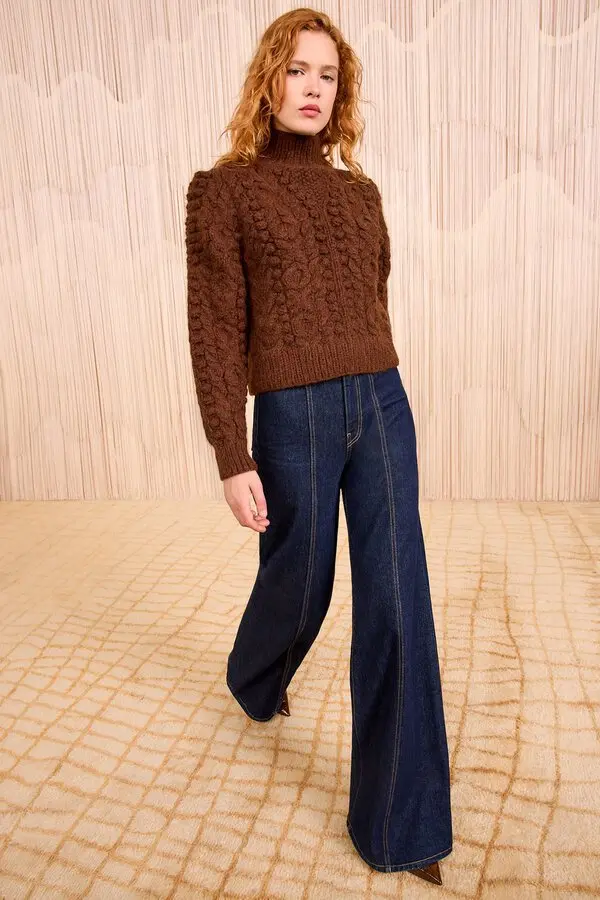 Ulla Johnson Albia Alpaca Knit Pullover - Mahogany