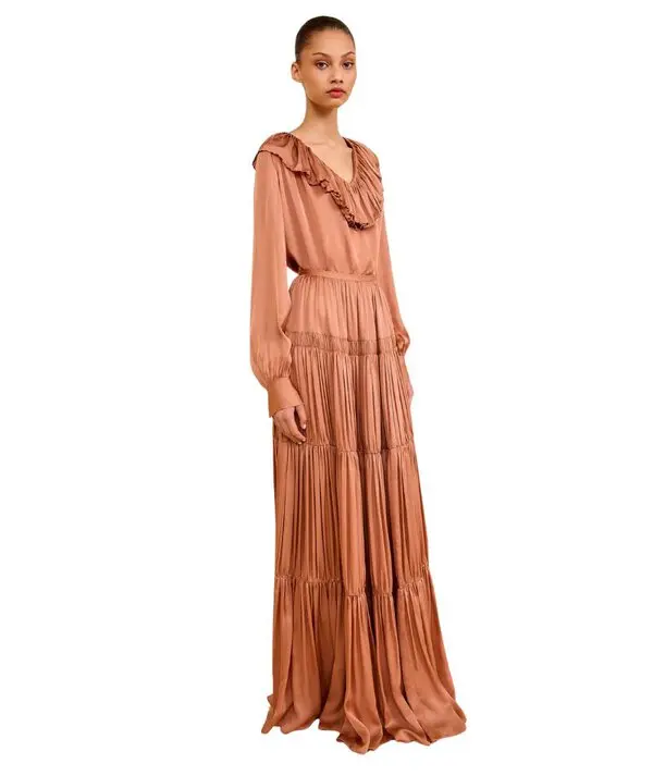 Ulla Johnson Gaelle Silk Maxi Skirt - Desert Rose
