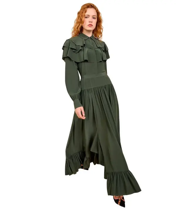 Ulla Johnson Lilou Silk High-waist Midi Skirt