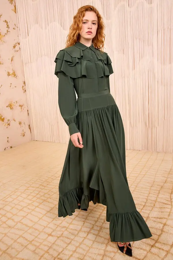 Ulla Johnson Lilou Silk High-waist Midi Skirt