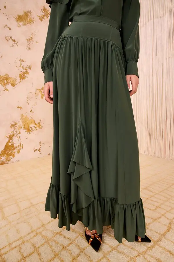 Ulla Johnson Lilou Silk High-waist Midi Skirt