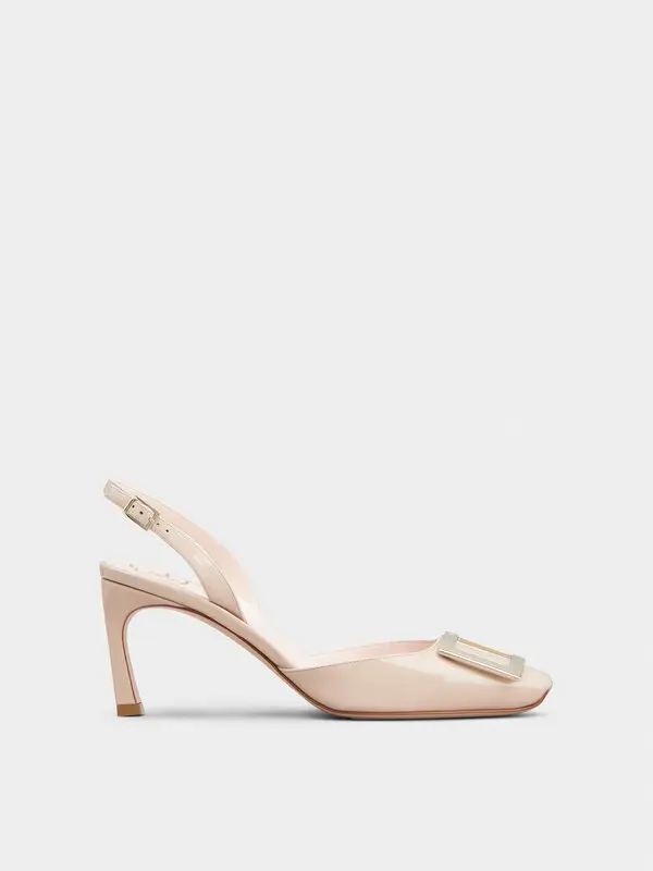 ROGER VIVIER Trompette Slingback Pumps In Patent Leather - Pink