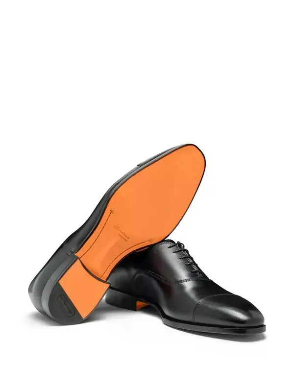 Santoni Leather Oxford Shoes - Black