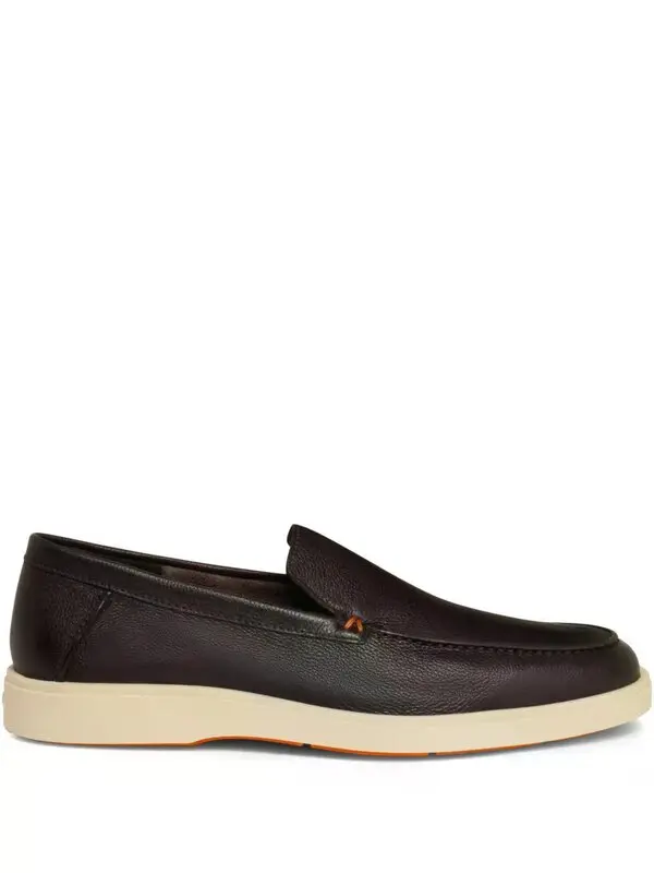 Santoni Leather Loafers - Brown