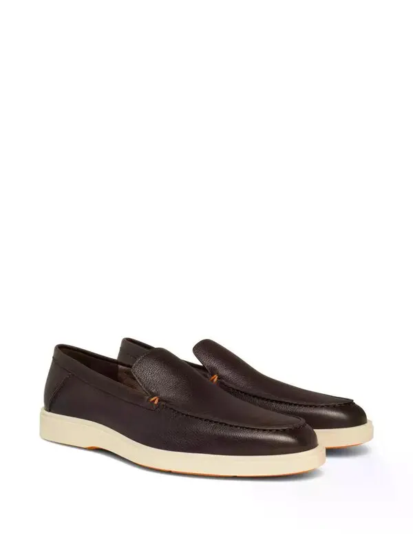 Santoni Leather Loafers - Brown
