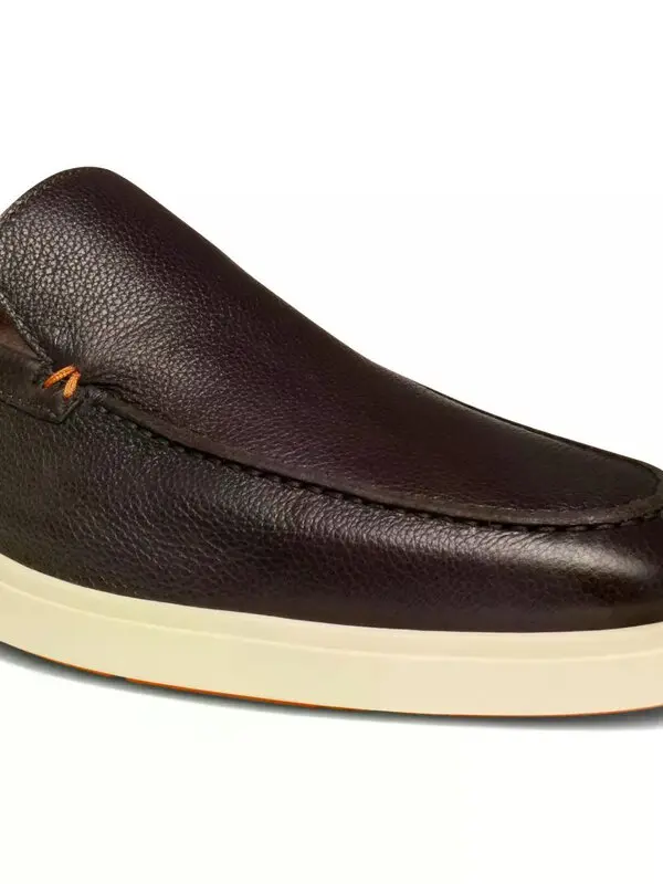 Santoni Leather Loafers - Brown