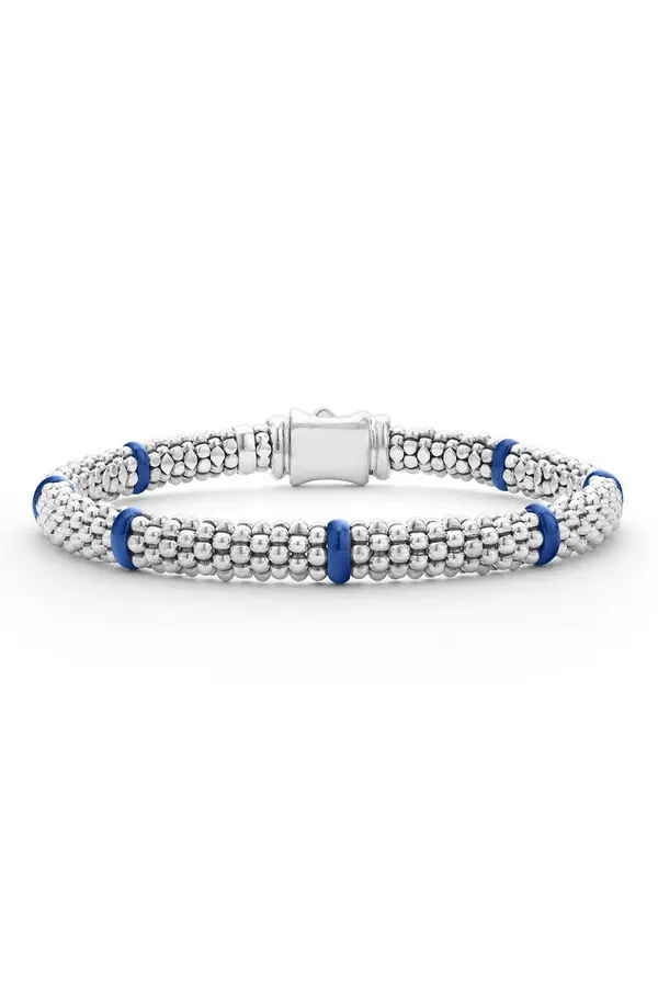 Lagos Caviar Ultramarine Ceramic Station Bracelet - Blue
