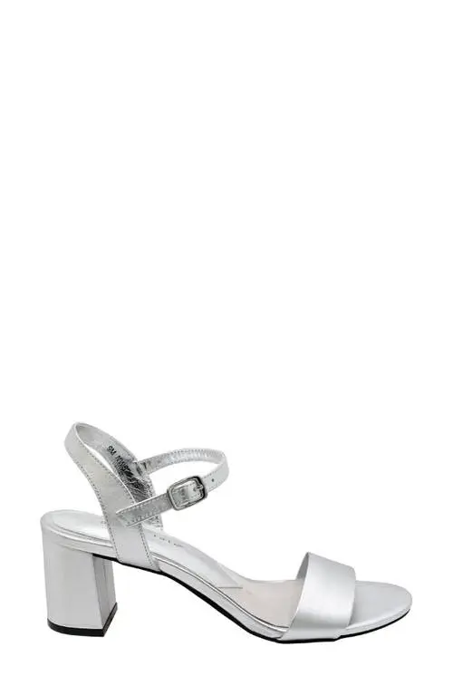 DAVID TATE Ageless Ankle Strap Sandal - Silver Matte