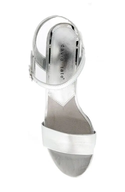 DAVID TATE Ageless Ankle Strap Sandal - Silver Matte