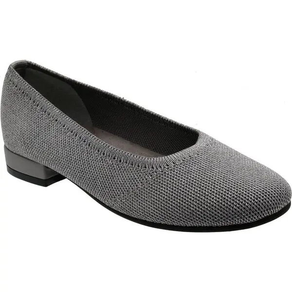 DAVID TATE Runway Metallic Ballet Flat - Gray Metallic