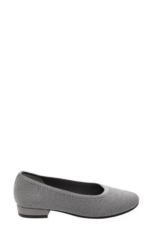 DAVID TATE Runway Metallic Ballet Flat - Gray Metallic