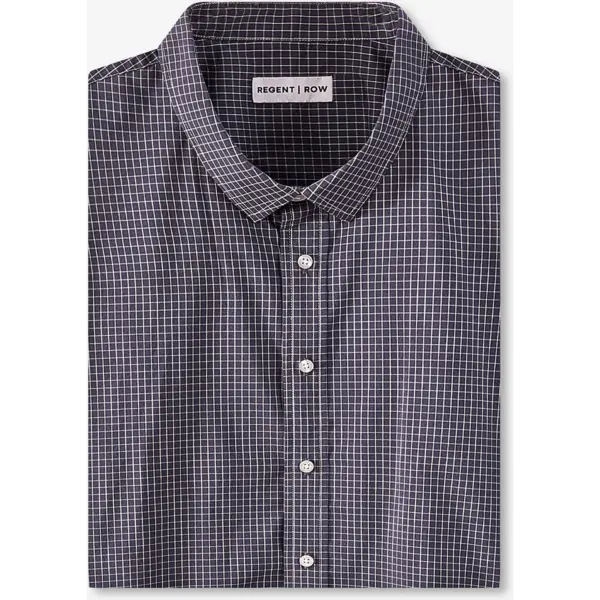 REGENT ROW Men’s Big And Tall Stanton Shirt ,tailored Fit Short Sleeves - Black-and-white-check