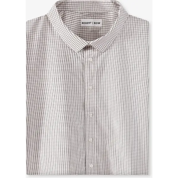 REGENT ROW Men’s Big And Tall Stanton Shirt ,tailored Fit Short Sleeves - Sand-check-13